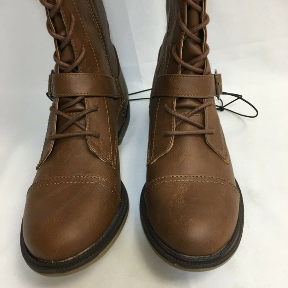Universal Thread | Shoes | Universal Thread Lace Up Riding Boots Cognac ...